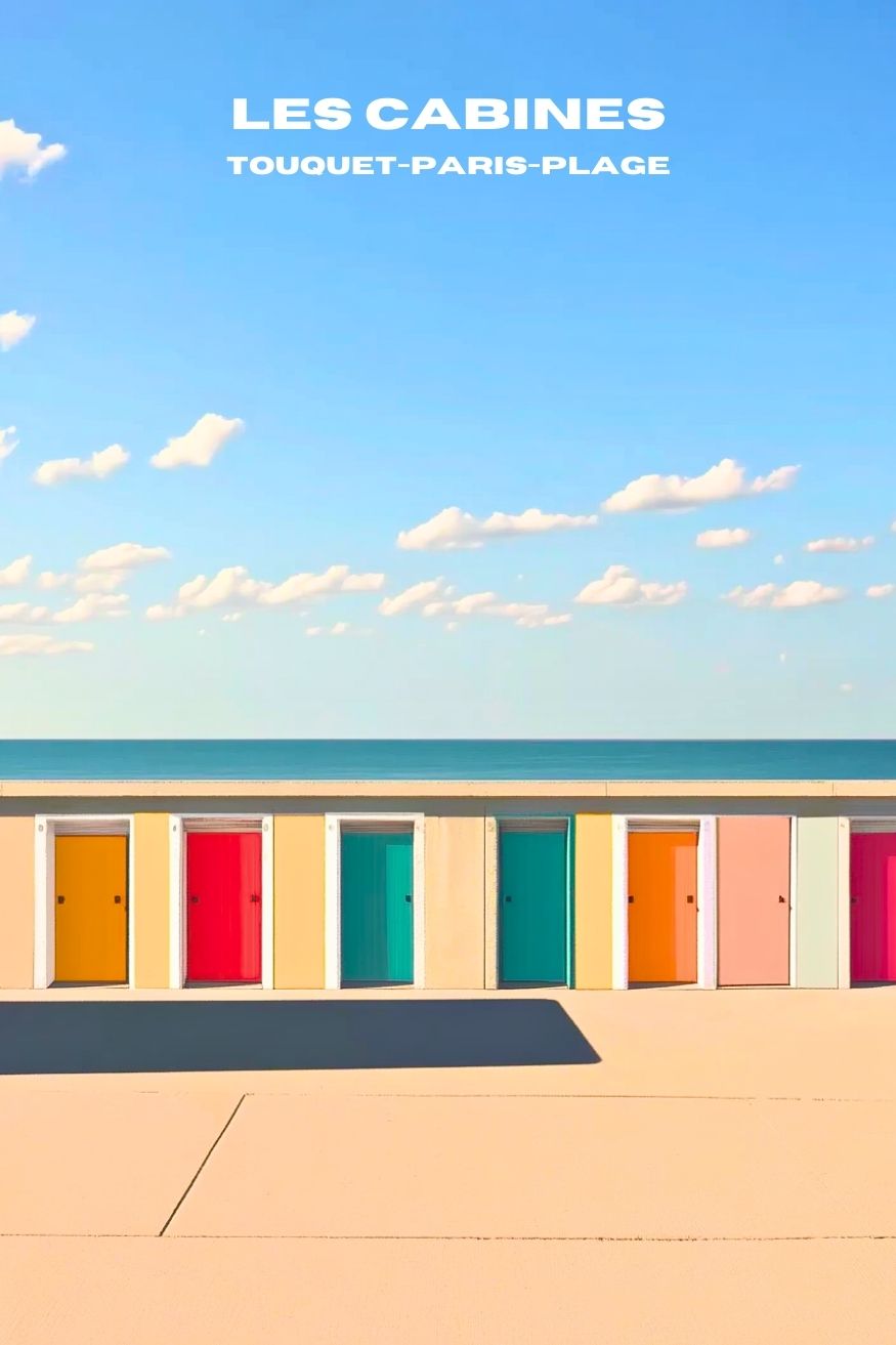 Poster rétro du Touquet - Les Cabines du Touquet Paris Plage – Posters de nos régions