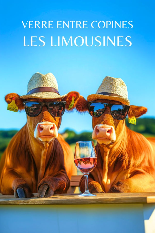Affiche Humour Verre Entre Copines - Vache Limousine et Apéro – Posters ...