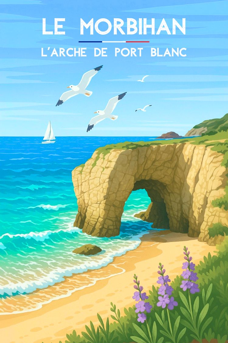 Découvrez l'affiche Morbihan: Arche de Port Blanc Océan & Vagues ...