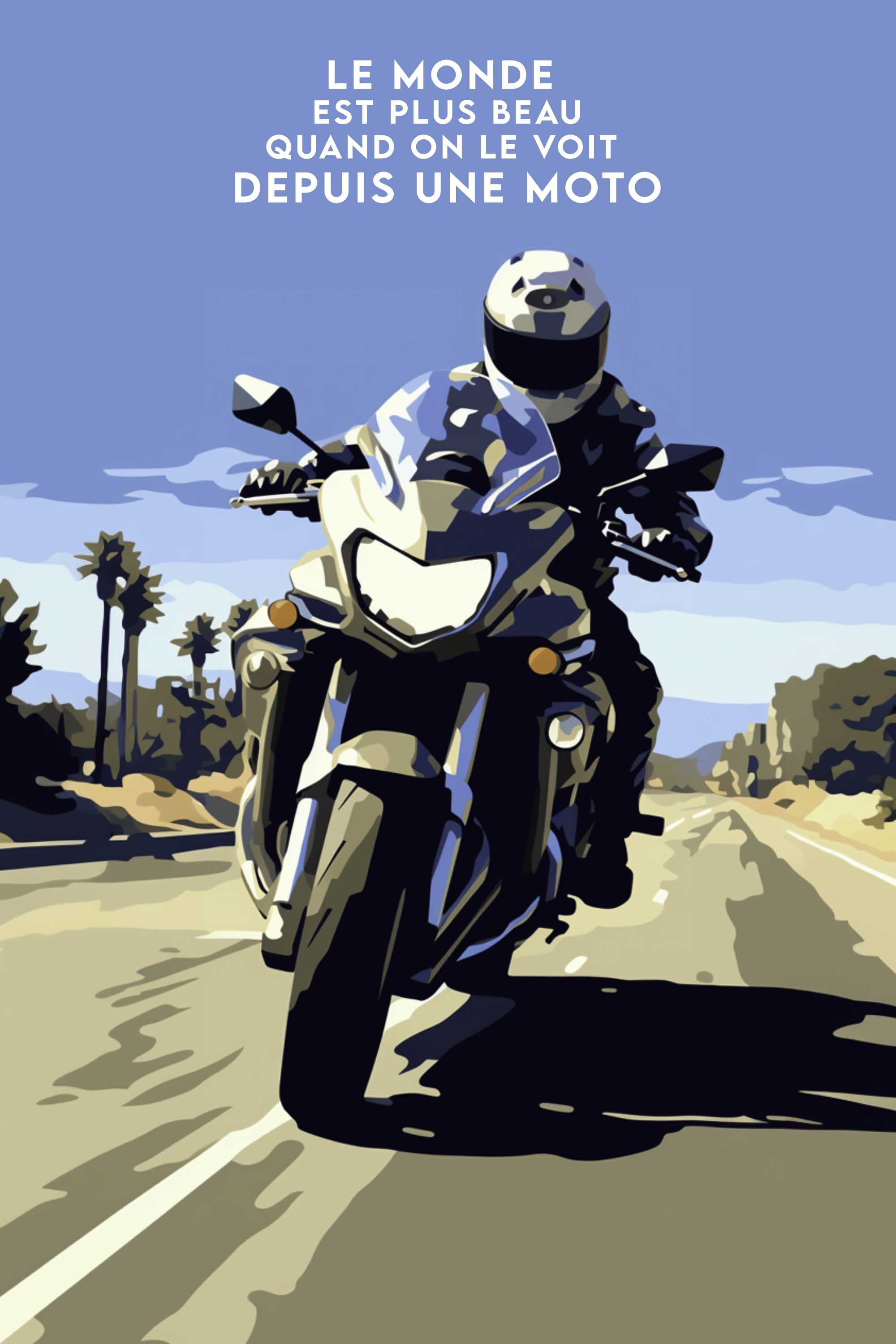 Affiche de moto - Poster Le Monde en Moto – Posters de nos régions