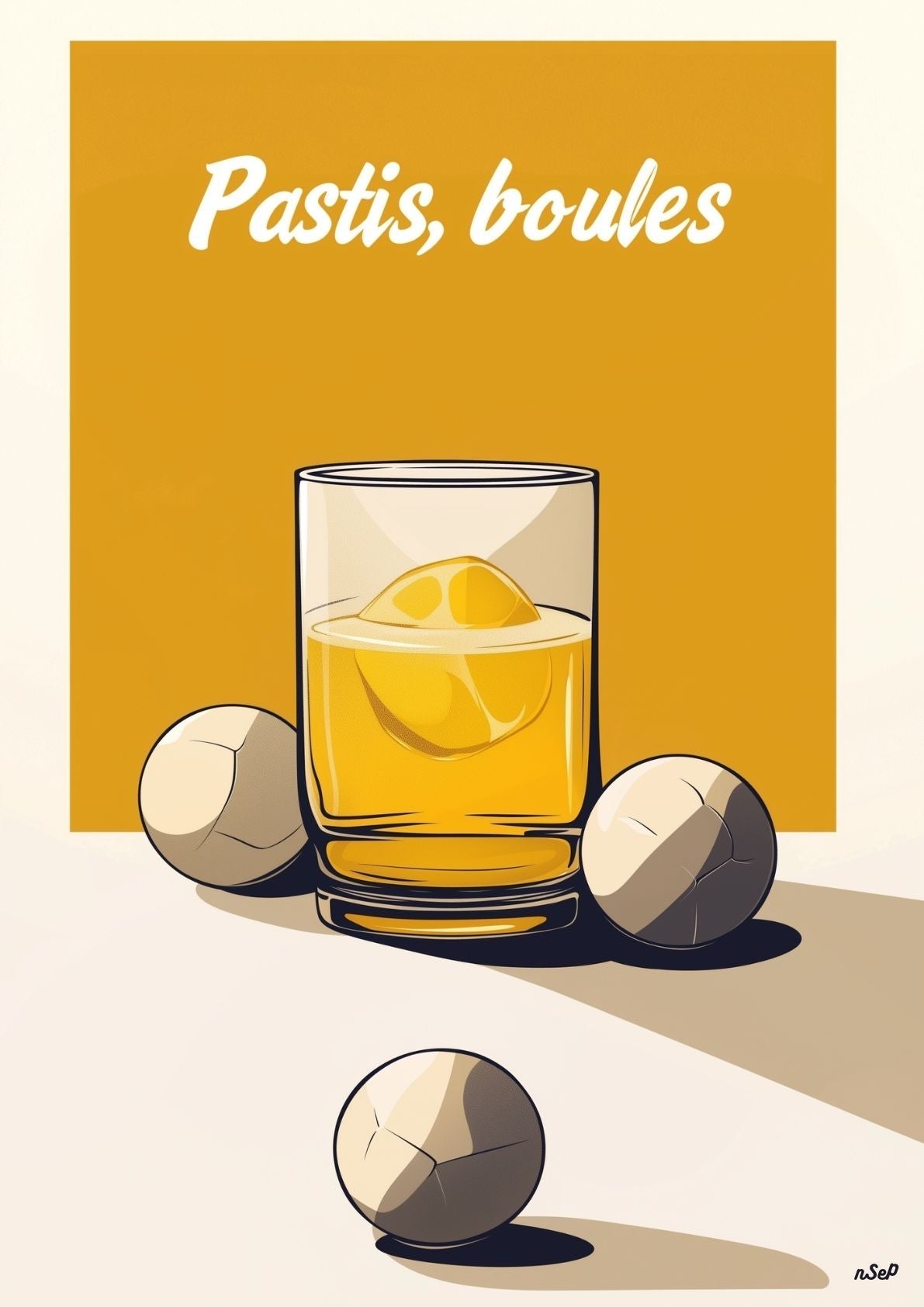 Affiche pétanque et pastis – illustration drôle et conviviale – poster ...