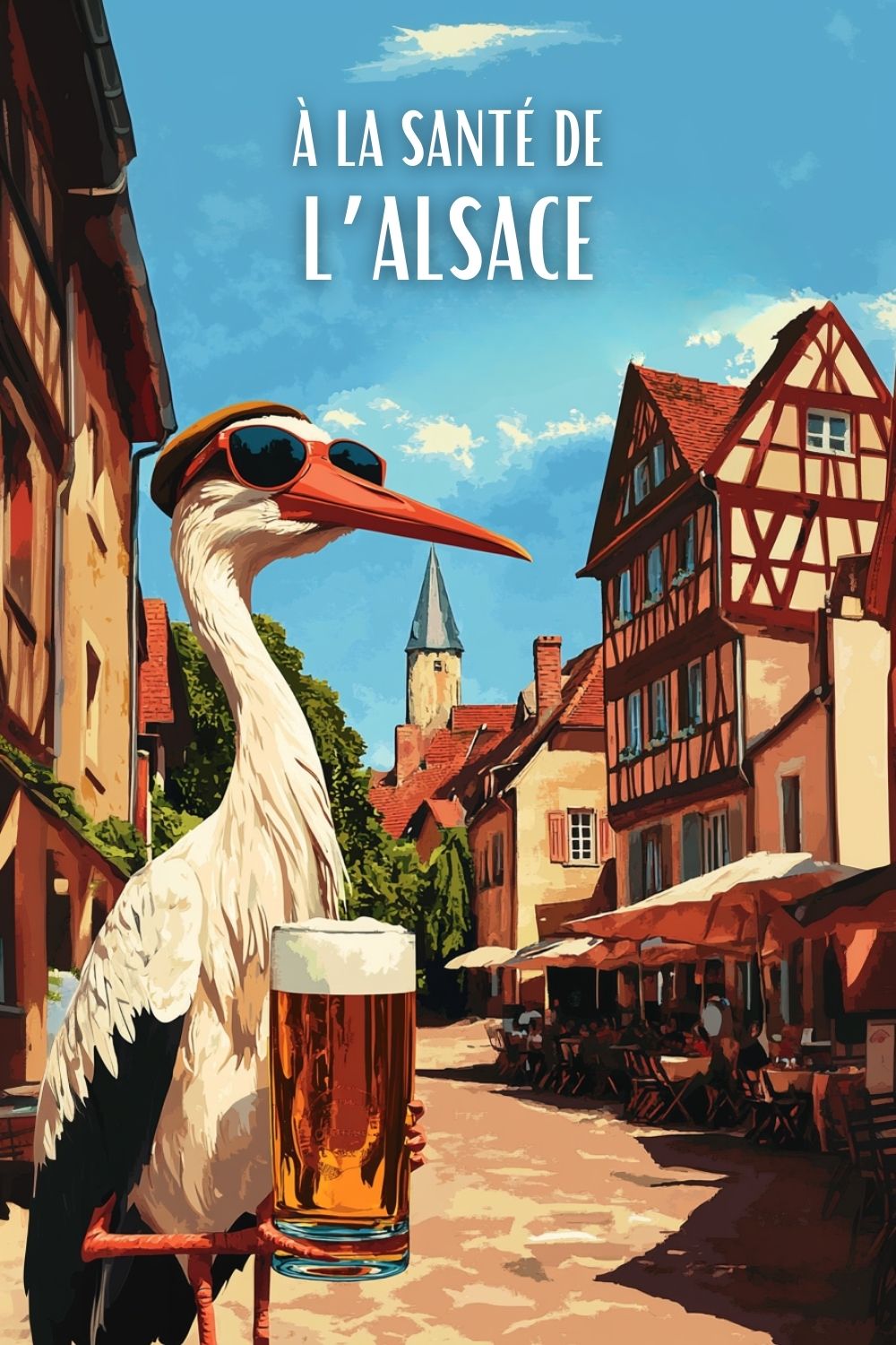 Poster drôle Alsace - À la santé de l'Alsace – Posters de nos régions