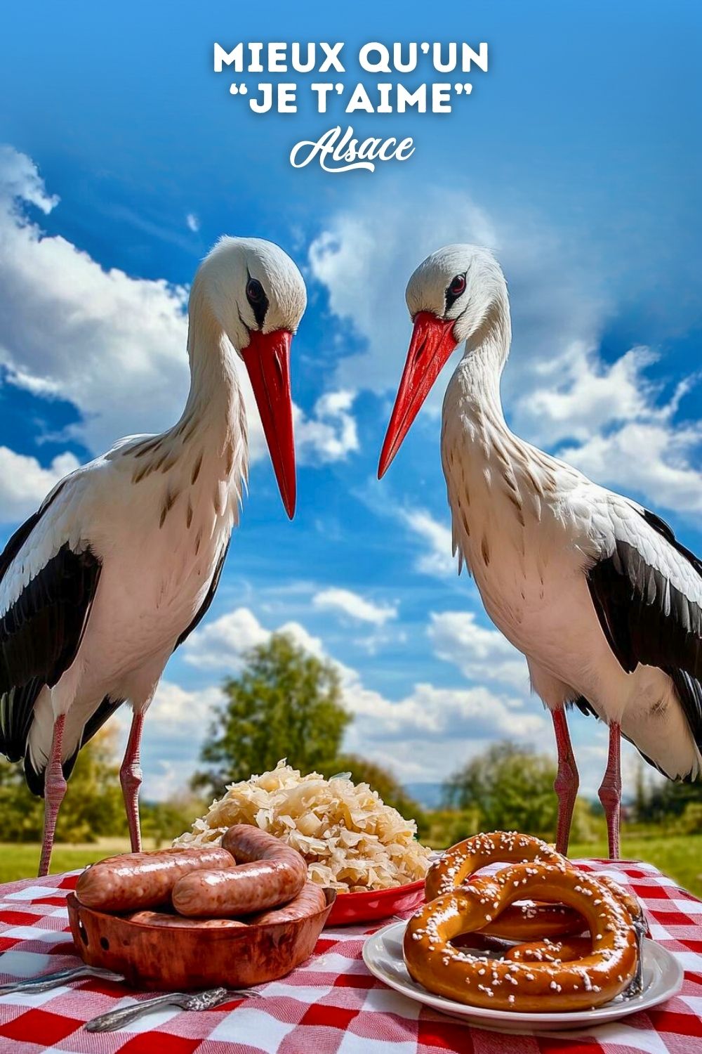 Affiche Humoristique Alsace - Cigogne et Pique-Nique – Posters de nos ...