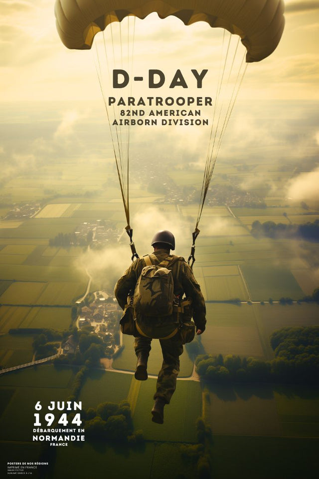 Affiche Poster D-Day Normandie - Parachutiste 82nd Airborne – Posters ...