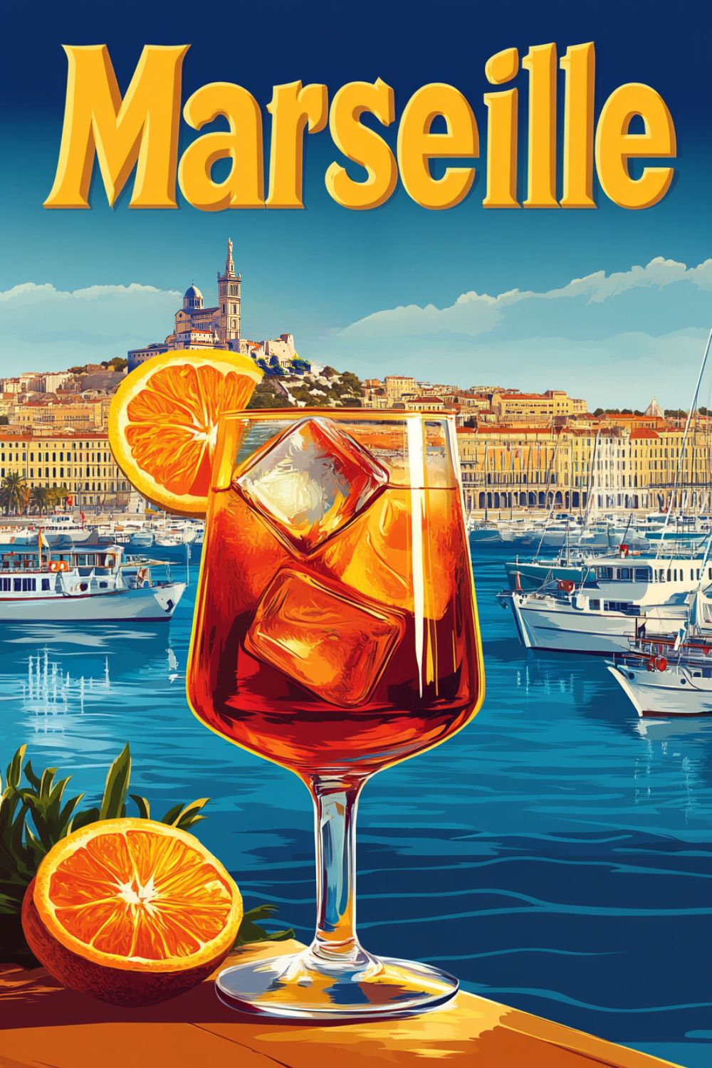Affiche Marseille Vintage Pub Spritz Déco – Posters de nos régions