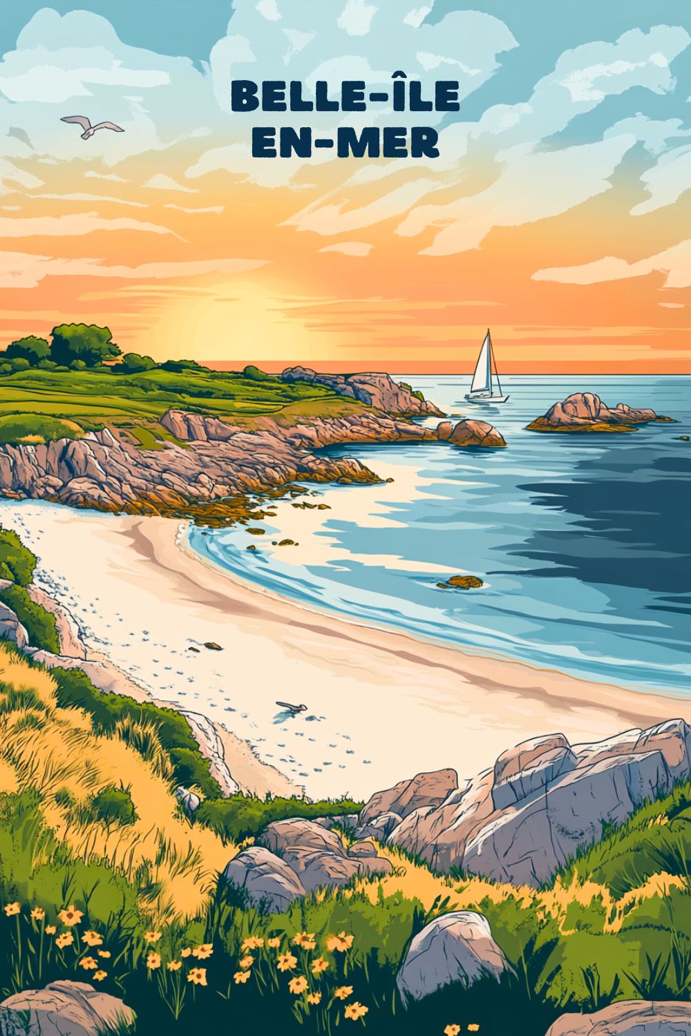 Affiche Belle île en Mer Vintage Poster Bretagne – Posters de nos régions