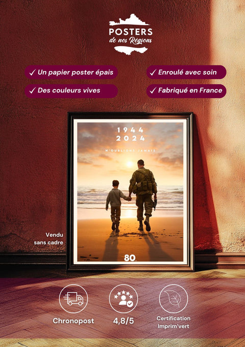 Affiche Dday N’oublions Jamais - Poster 80 ans du débarquement ...