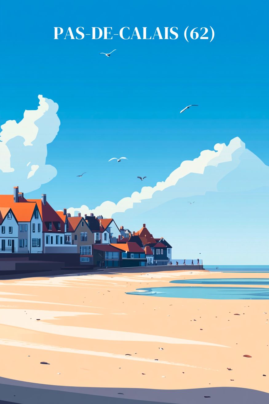 Poster Pas De Calais - Plage et Mer Rétro – Posters de nos régions