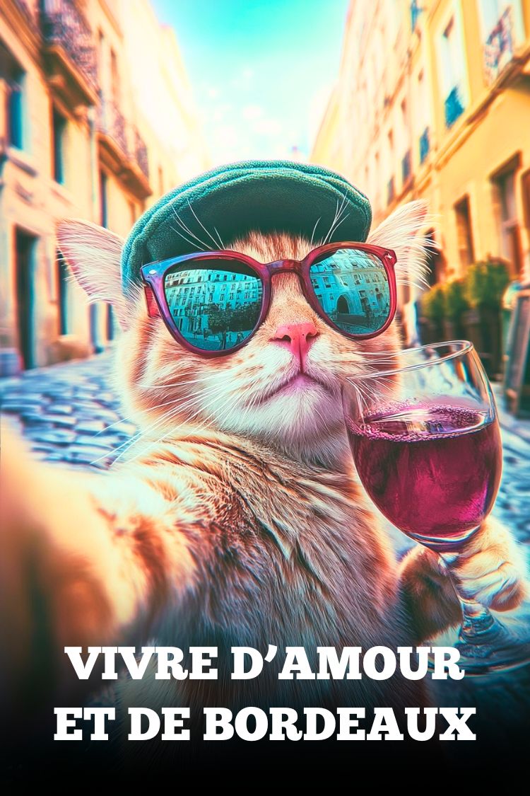 Affiche Drôle - Vivre d’Amour et de Bordeaux, Chat et Vin – Posters de ...