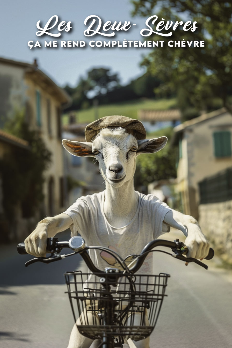 Affiche drôle Deux-Sèvres - Poster Chèvre – Posters de nos régions