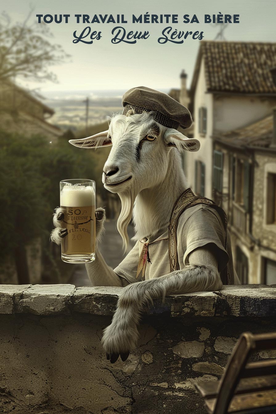 Affiche drôle Deux-Sèvres - Poster chèvre bière – Posters de nos régions