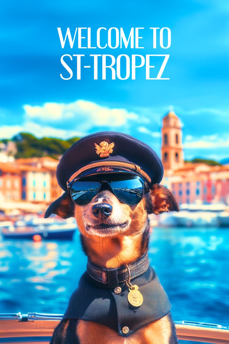 Affiche Drôle - Welcome to Saint-Tropez, Chien & Humour – Posters de ...