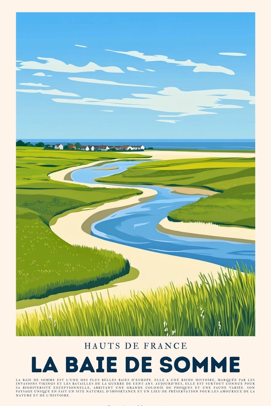 Poster Retro - Baie de Somme Illustration Vintage – Posters de nos régions