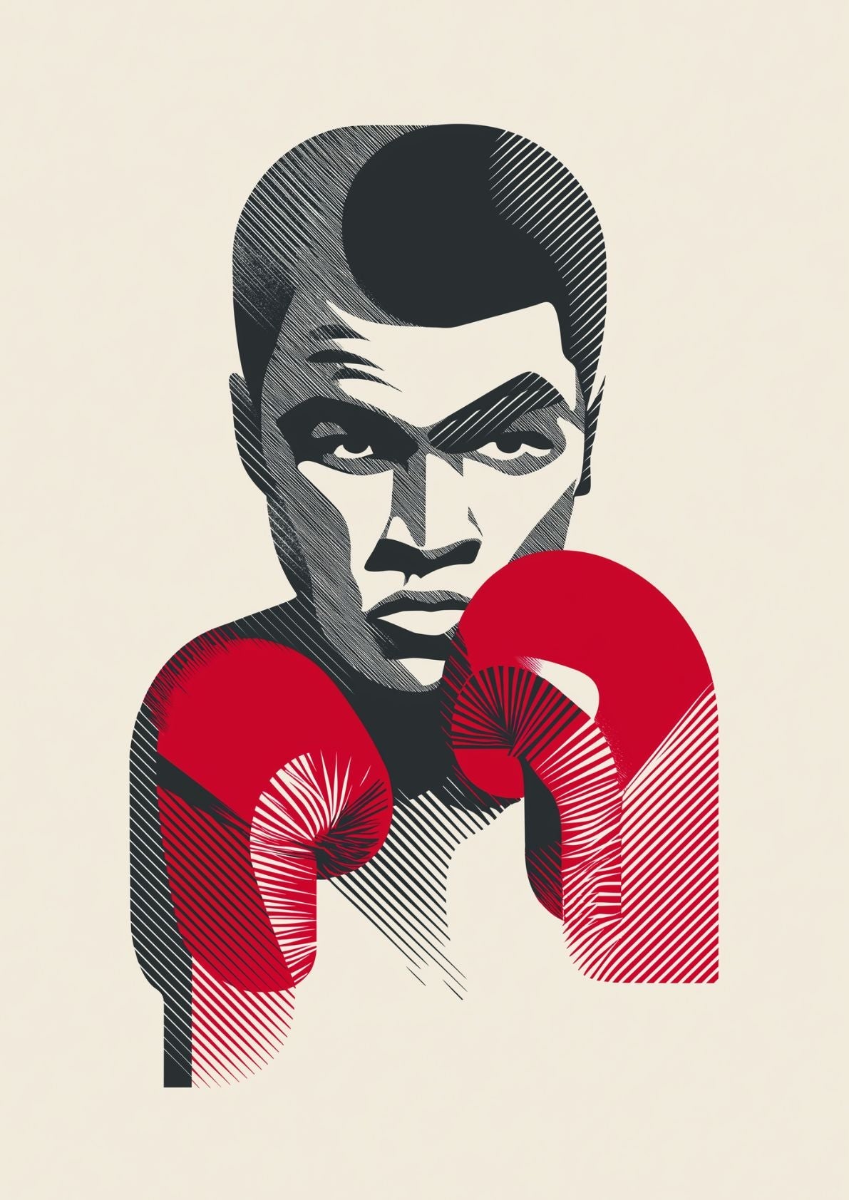 Affiche Boxeur Vintage Muhammad Ali Poster Champion Boxe Légende Sport ...