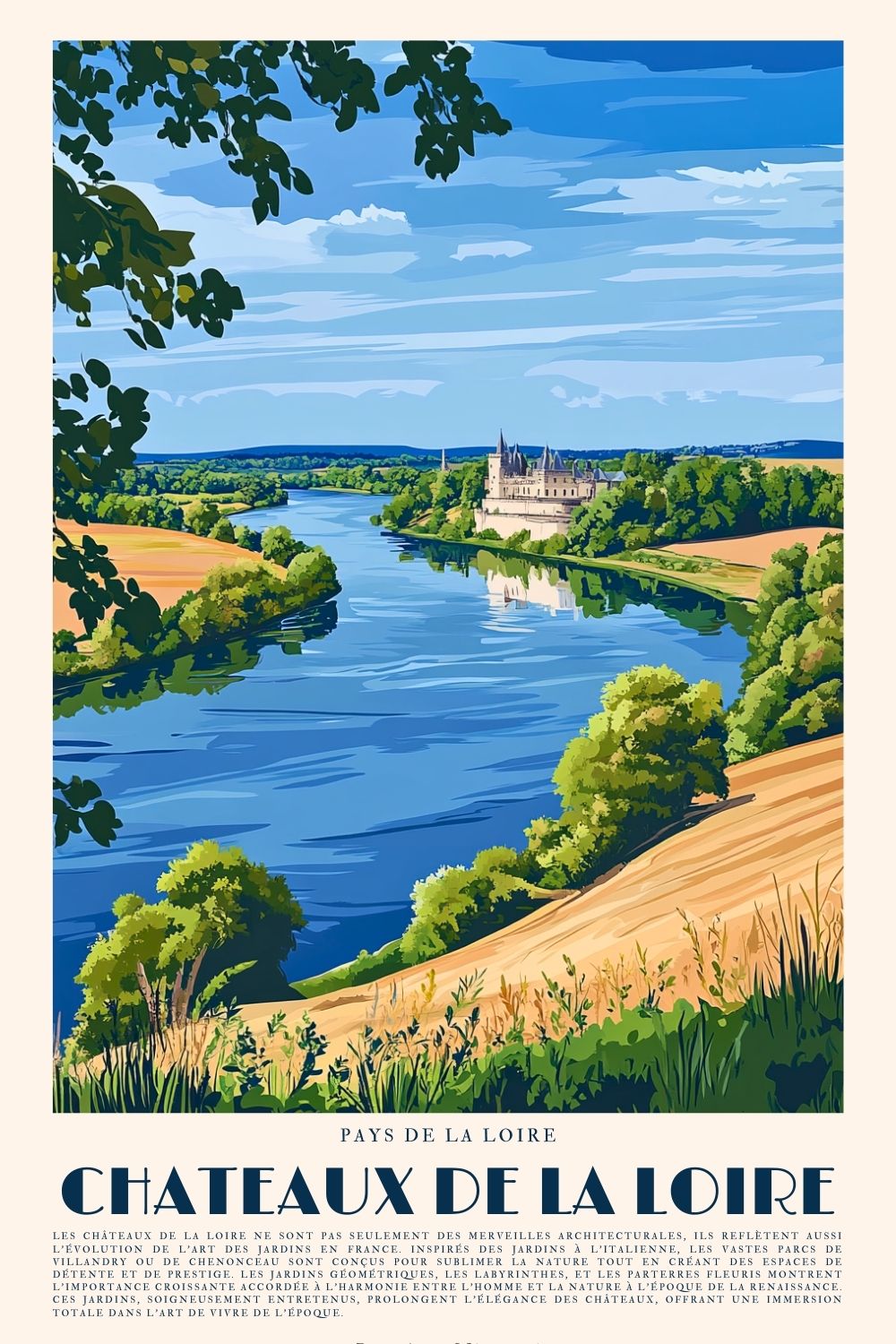 Affiche Chateaux de la Loire - Poster entre Loire et Chateaux – Posters ...