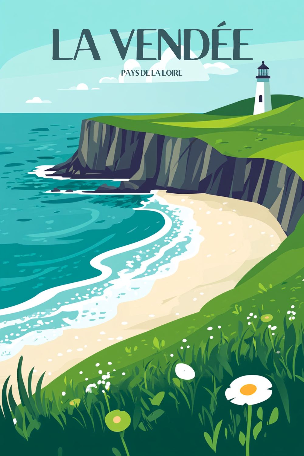 Affiche La Vendée - Phare et bord de mer – Posters de nos régions