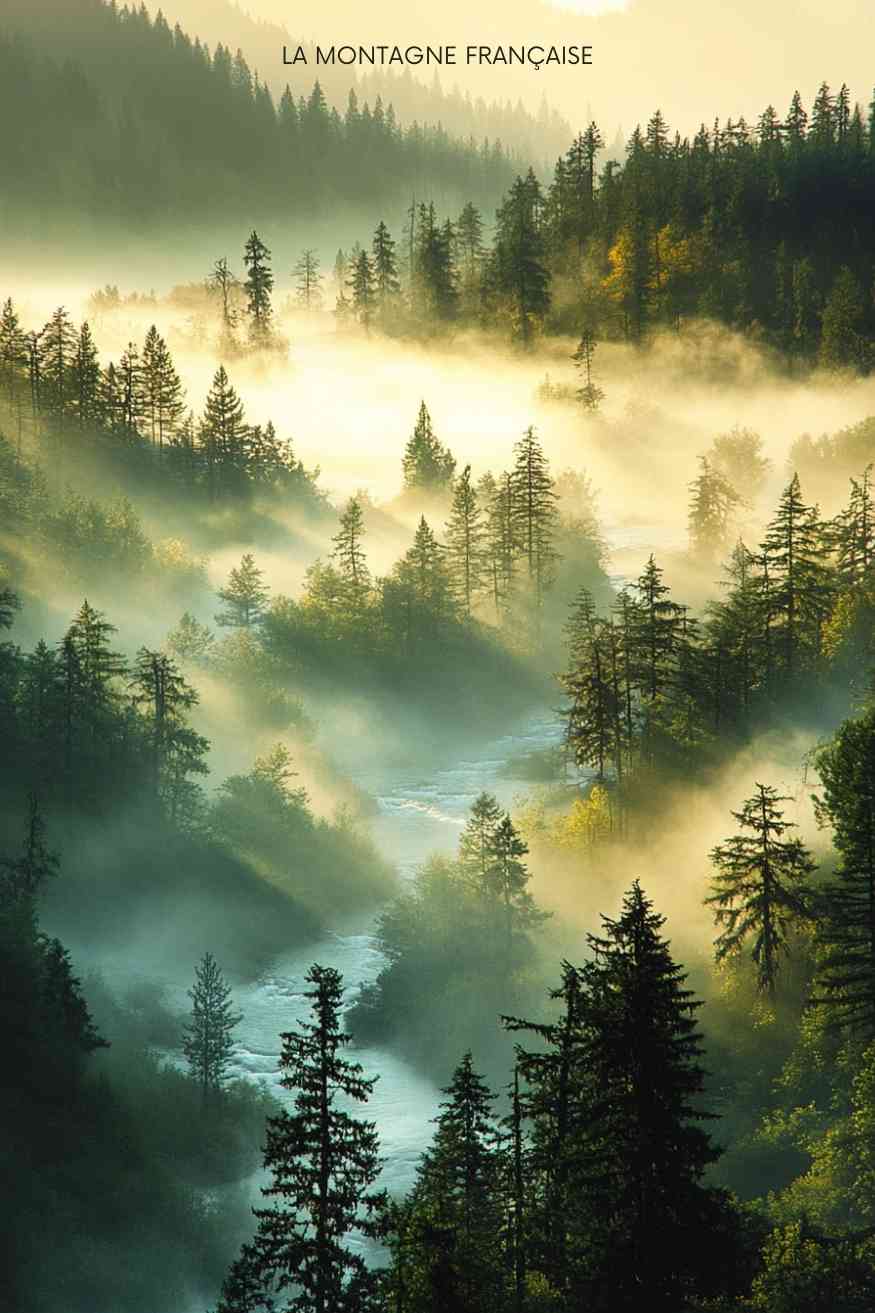 Affiche Montagne - La Forêt et la Brume Poster mural – Posters de nos ...