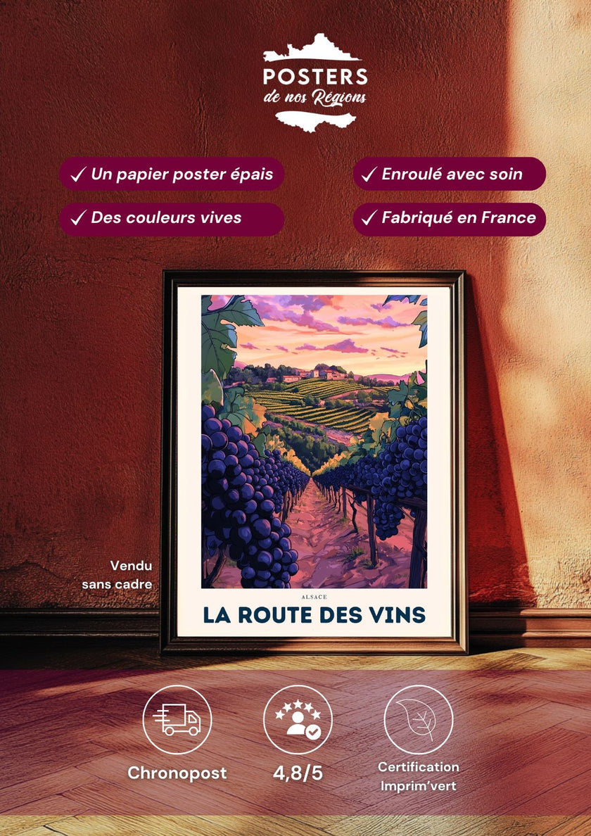 Affiche Rétro Alsace - La Route des Vins – Posters de nos régions
