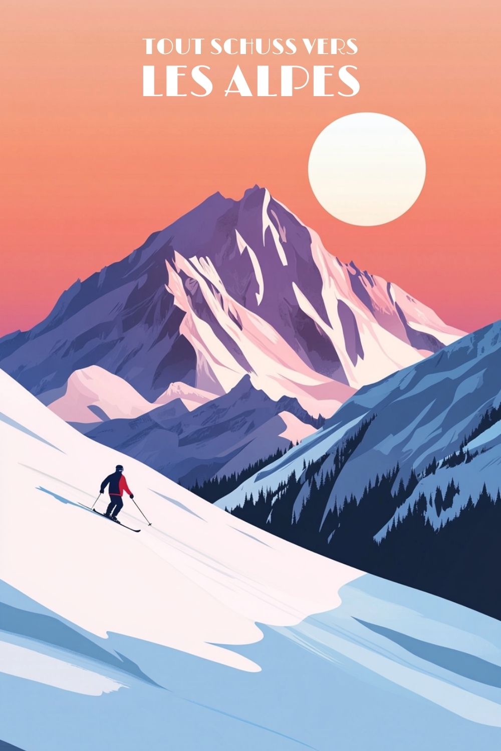 Affiche Ski - Tout schuss vers les Alpes – Posters de nos régions