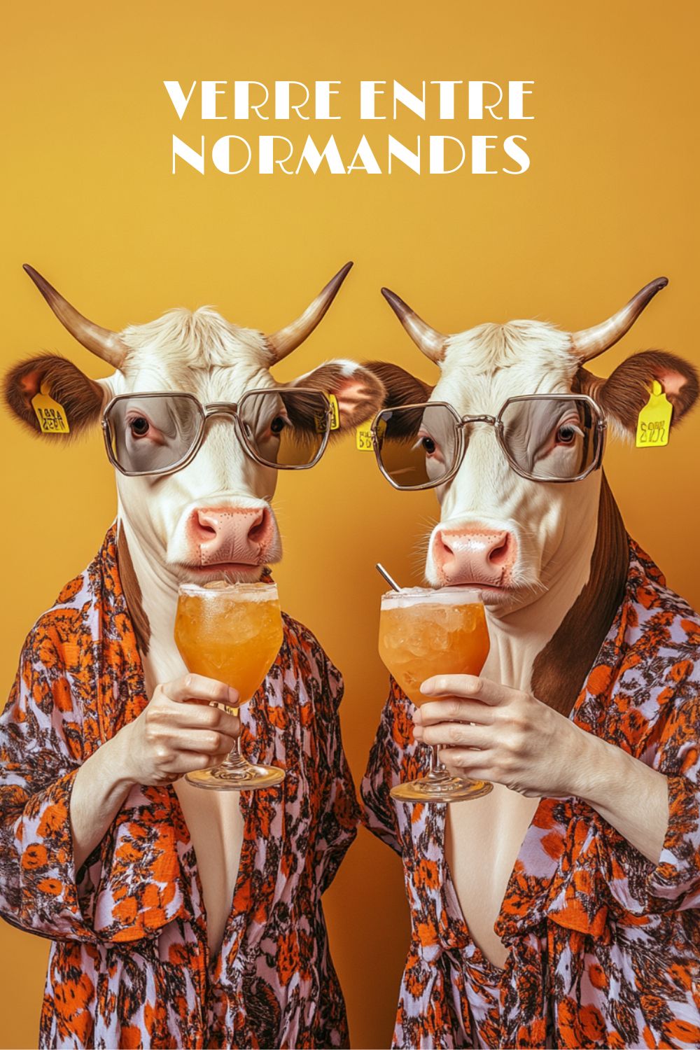 Affiche Normandie drôle - Poster vaches copines – Posters de nos régions